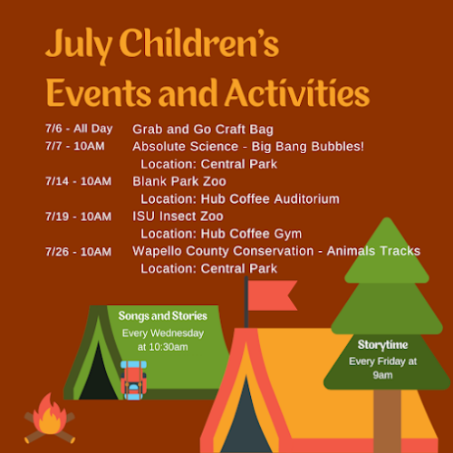 July children's events and activities - Ottumwa Public Library