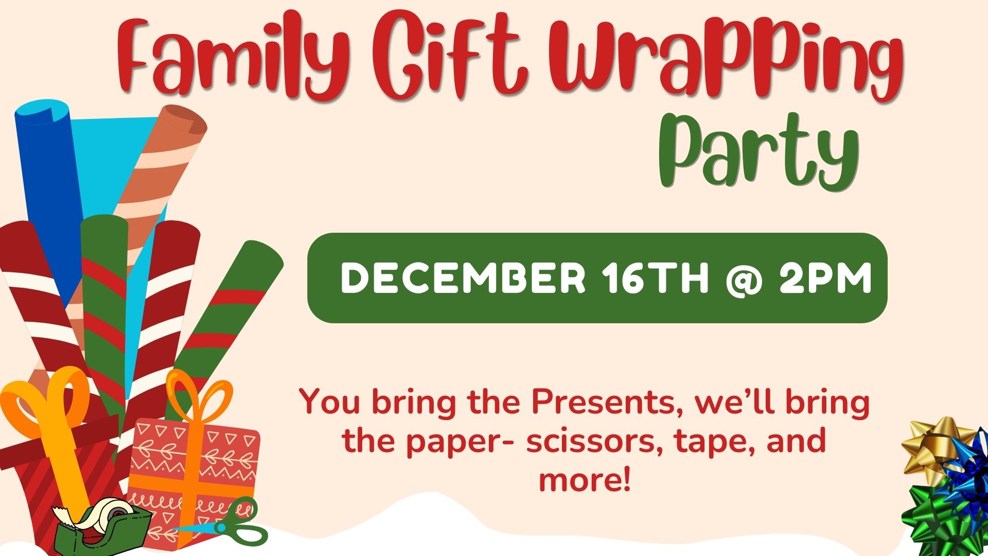 Family Gift Wrapping Party - Ottumwa Public Library