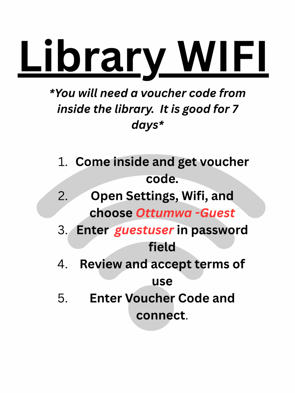 Ottumwa Public Library WiFi Changes - Ottumwa Public Library