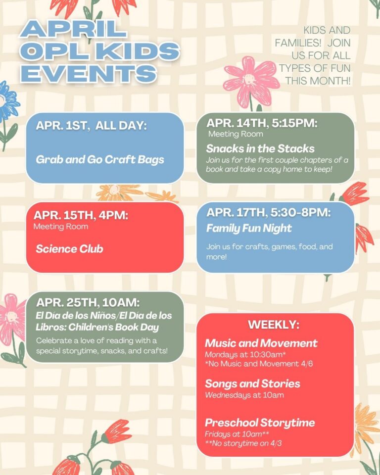 April Kids Events - Ottumwa Public Library